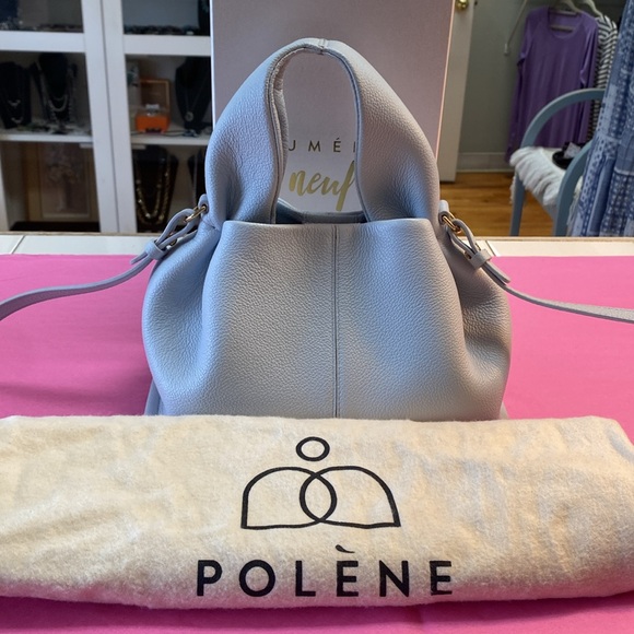 Polene | Bags | Polene Numro Neuf Mini Edition Textured In Ice Blue ...